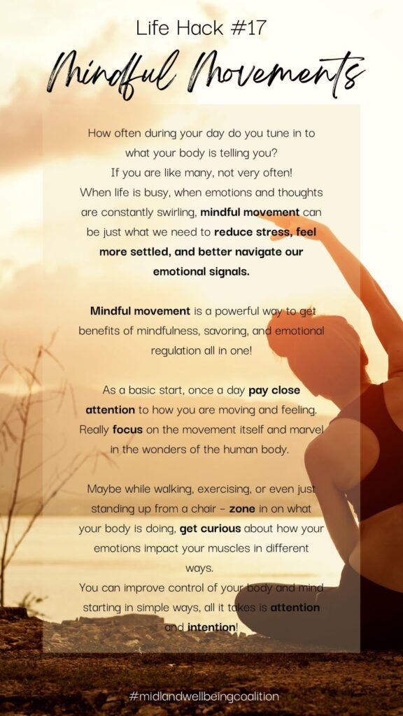 Life Hack in Action #1: Mindful Movement - Midland Area Wellbeing Coalition