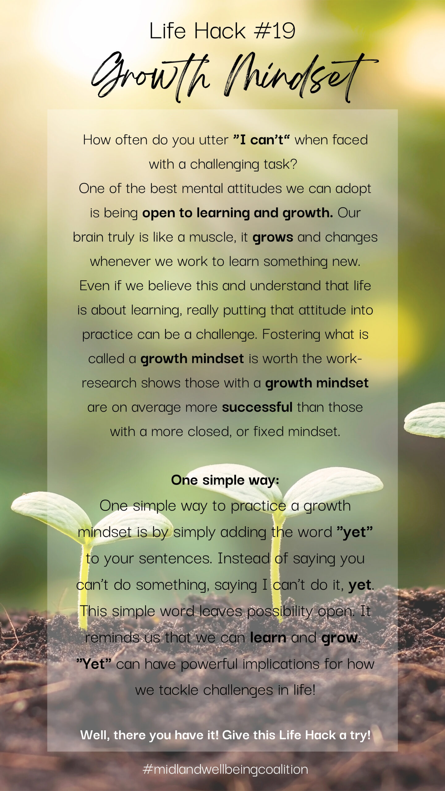 Life Hack in Action #13: Growth Mindset - Midland Area Wellbeing Coalition